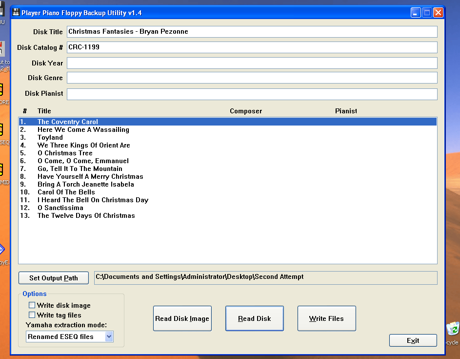 Disklavier Floppy Disk Backups, ESEQ and MIDI Formats - Alex's Piano Service