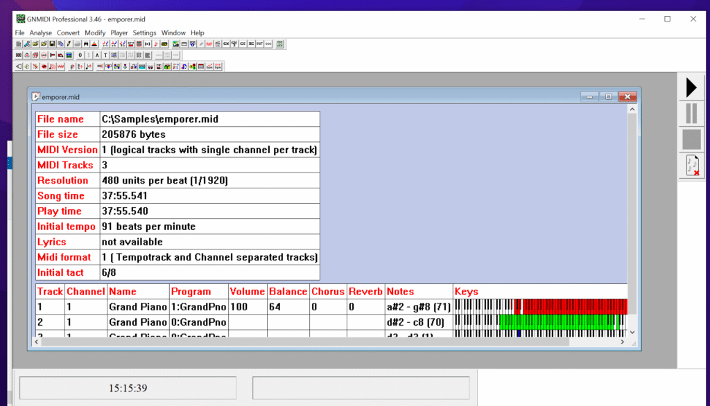 How to Convert MIDI Type 1 to Type 0 for Your Disklavier Using GNMIDI ...